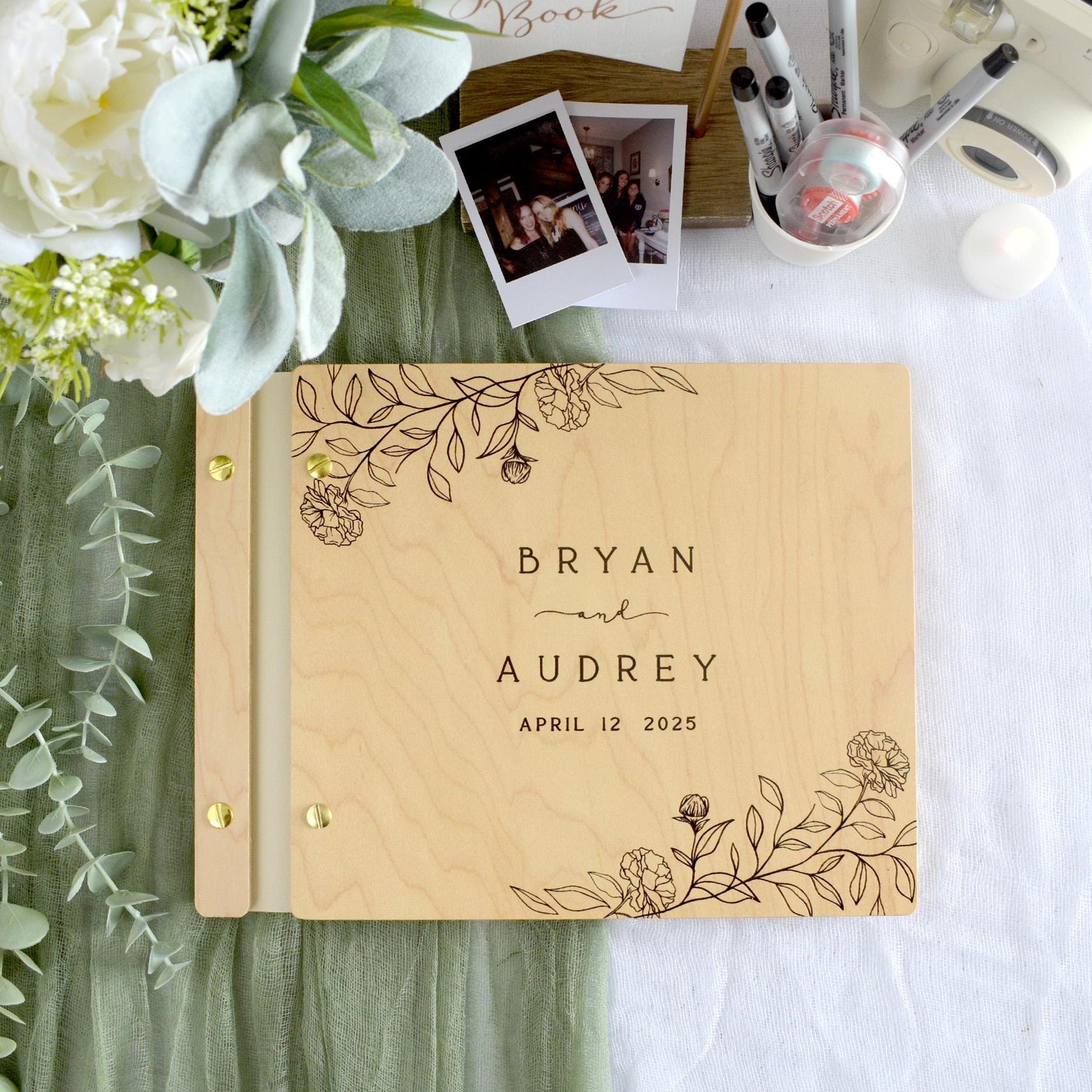 Wooden Guestbook, Personalized Wedding Book – RedBerry Guest Books