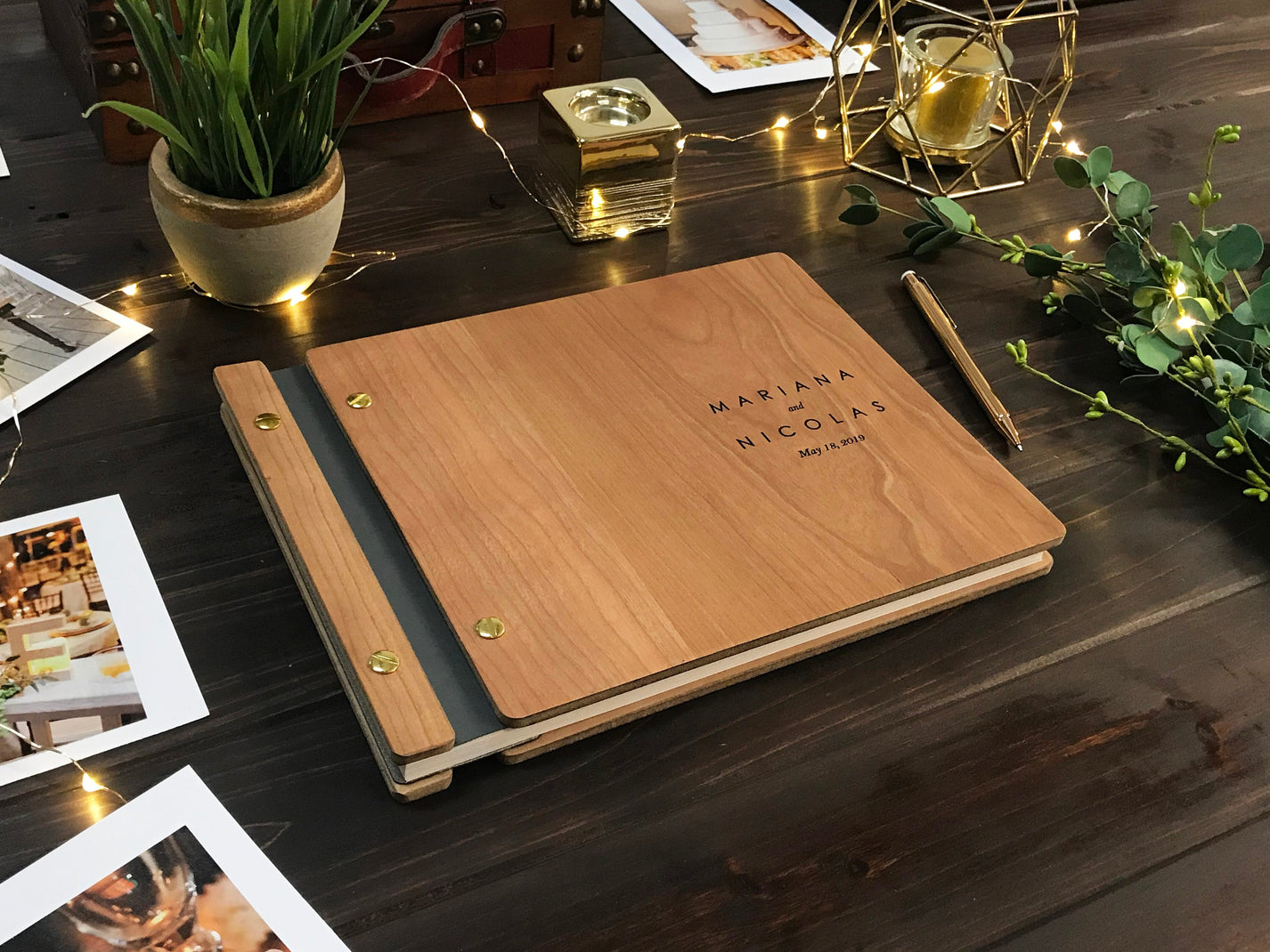 Custom Wedding Guestbook Rustic Album with Photo Booth Alternative for ...