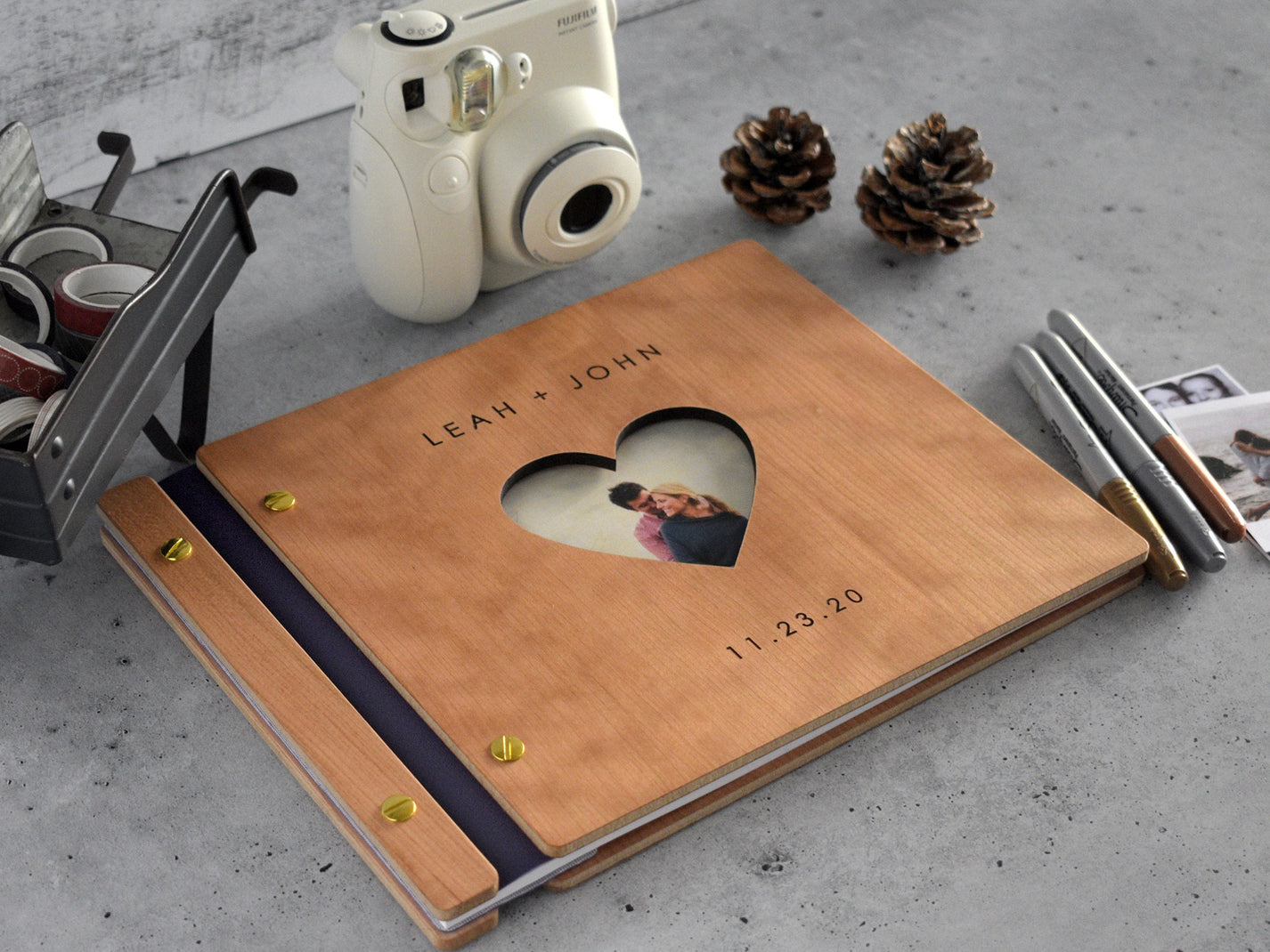 Heart Cut Out Adventure Book Design Heart Scrapbook Couples Gift ...