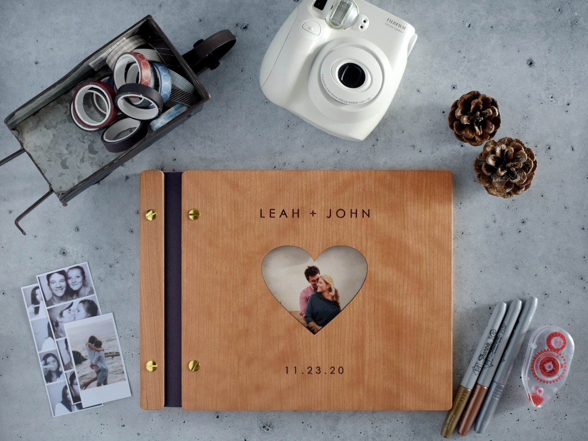 Heart Cut Out Adventure Book Design Heart Scrapbook Couples Gift ...