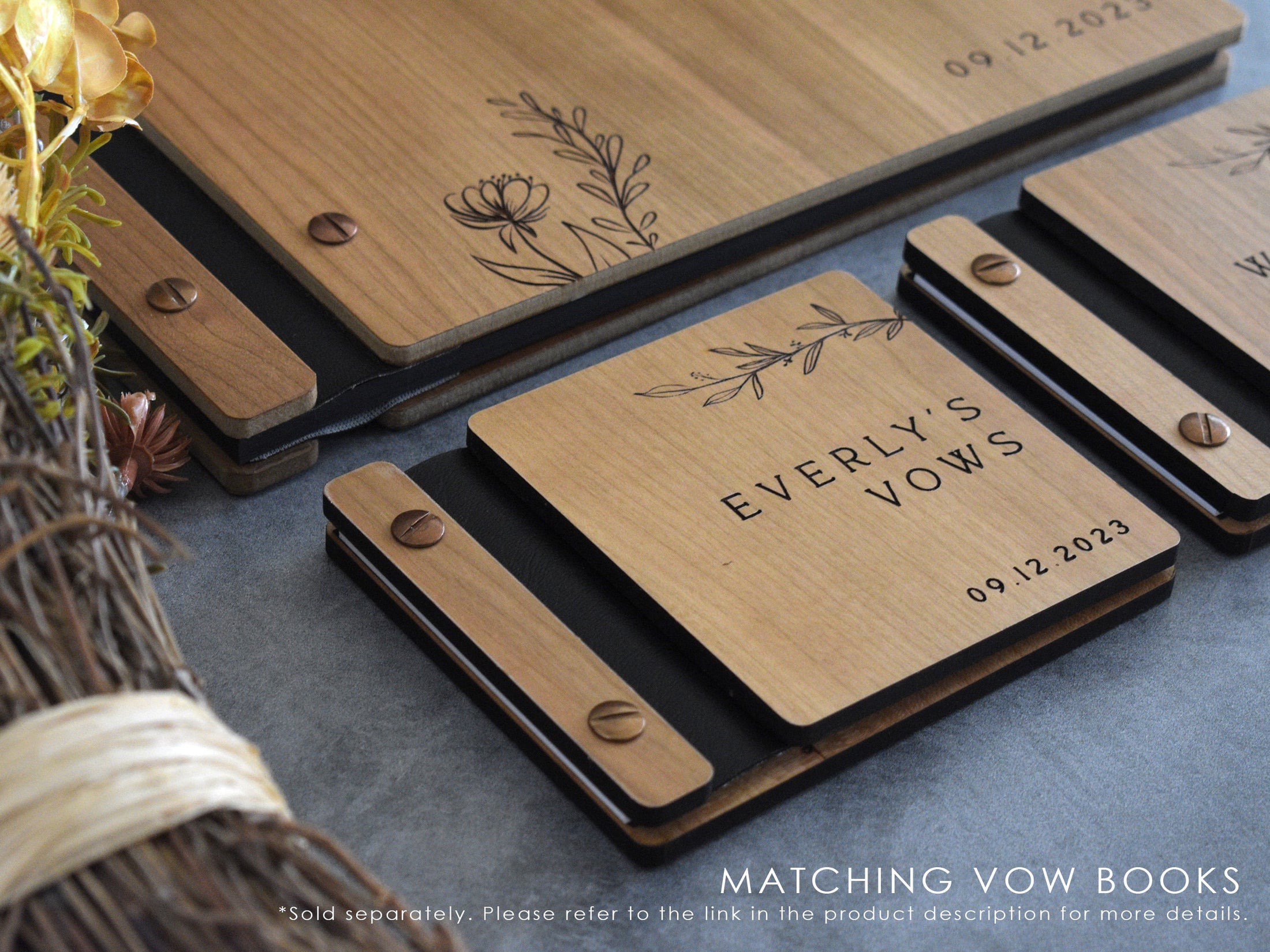 Floral Wooden Wedding Guest Book Design - Photobooth, Photo Album, Wed ...